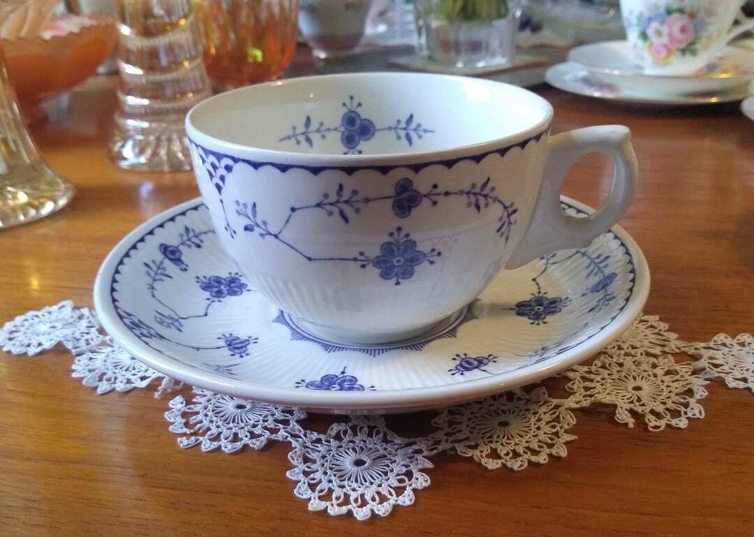 Furnivals Denmark Cup and Saucer in the Iconic Blue & White Pattern ...