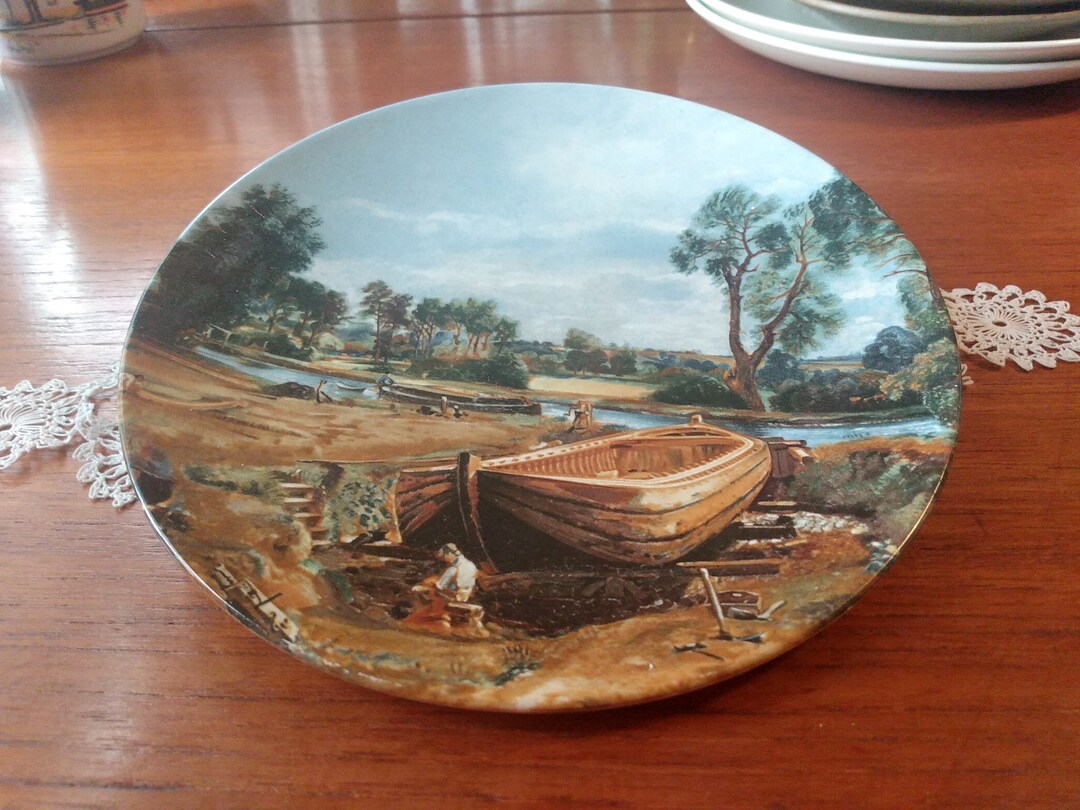 Vintage Poole Pottery Plate of John Constables Famous Painting - Boat ...