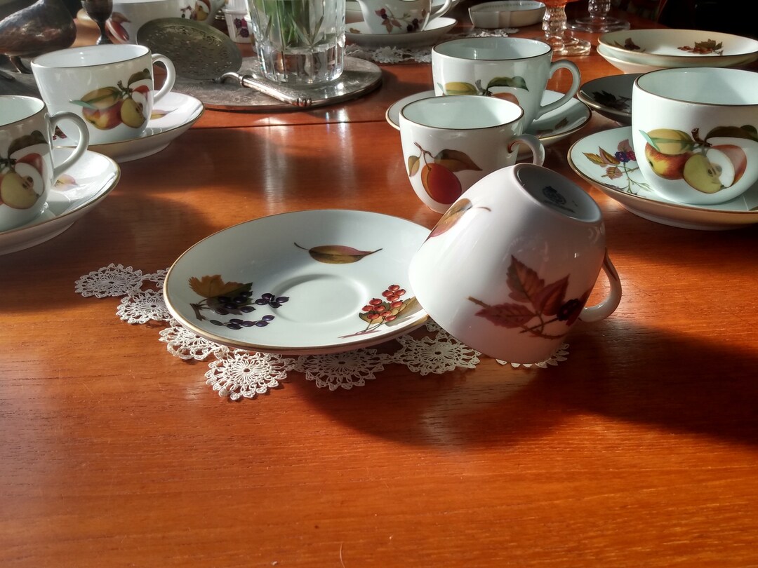 Royal Worcester Fine China Coffee Demitasse Duo in the 'evesham Gold ...