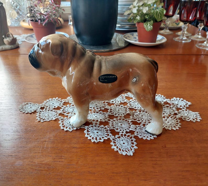 Coopercraft English Bulldog(large 7.5") Vintage Glazed Figurine. Made ...