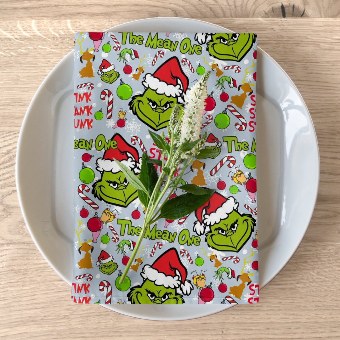 Grinch Cloth Napkins, Grinch Kitchen Decor, Grinch Home Decor ...