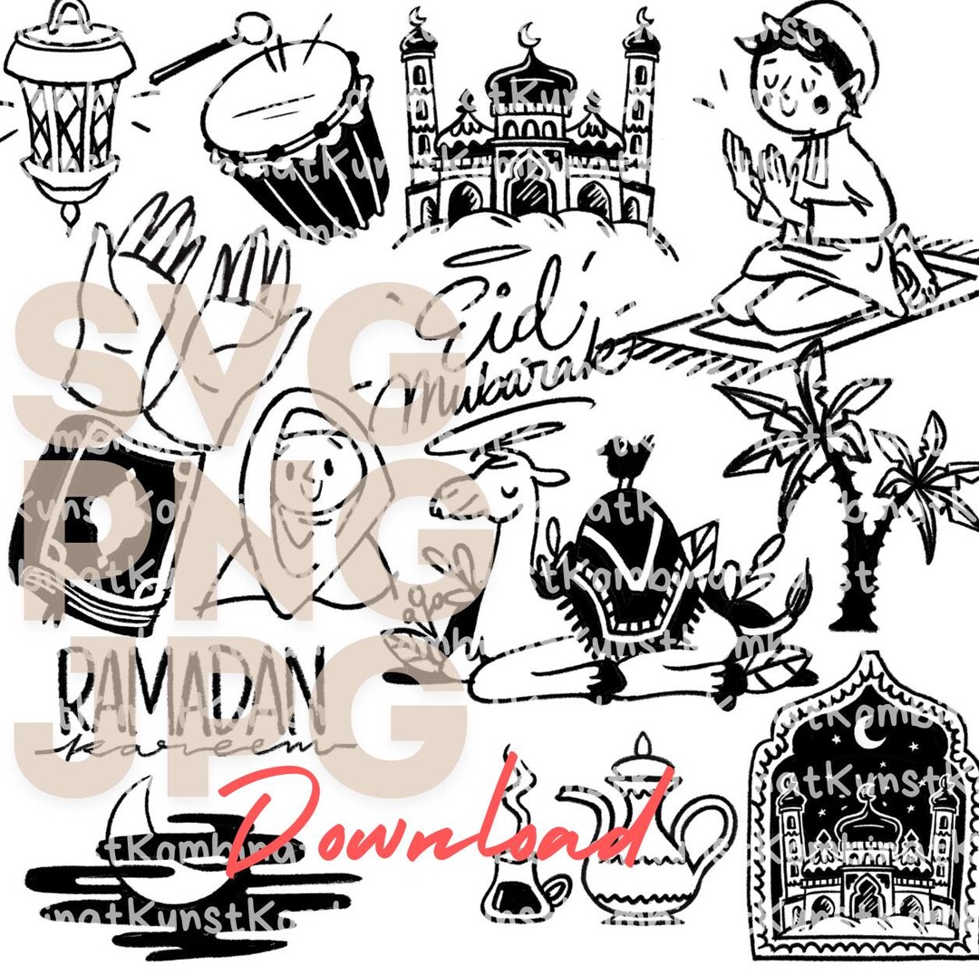 Children Prayer SVG Muslim Islam Clipart Arabic Aladdin Orient Png Jpg ...