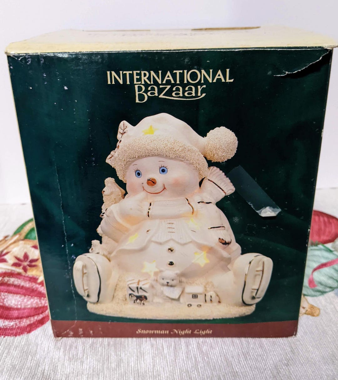 International Bazaar Snowman Night Light Porcelain Figure 9" - Etsy