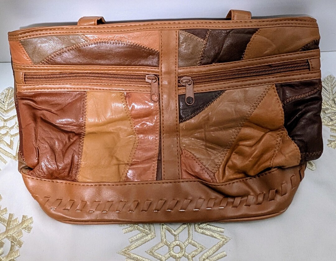Multi Brown Leather Like Purse-shoulder Straps Multiple Compartments ...