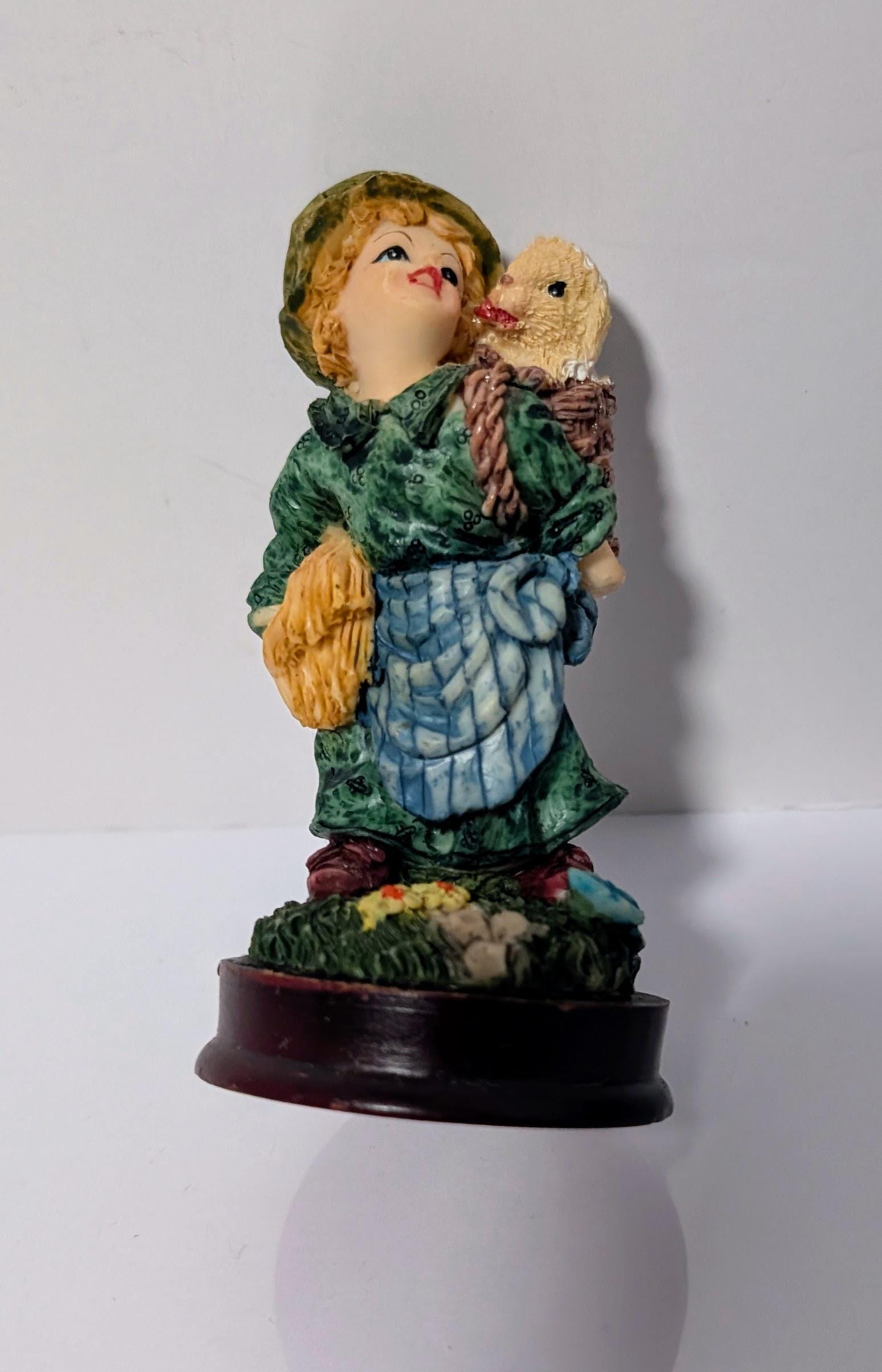 Vintage K's Collection Figurine Girl Carrying a Lamb - Etsy