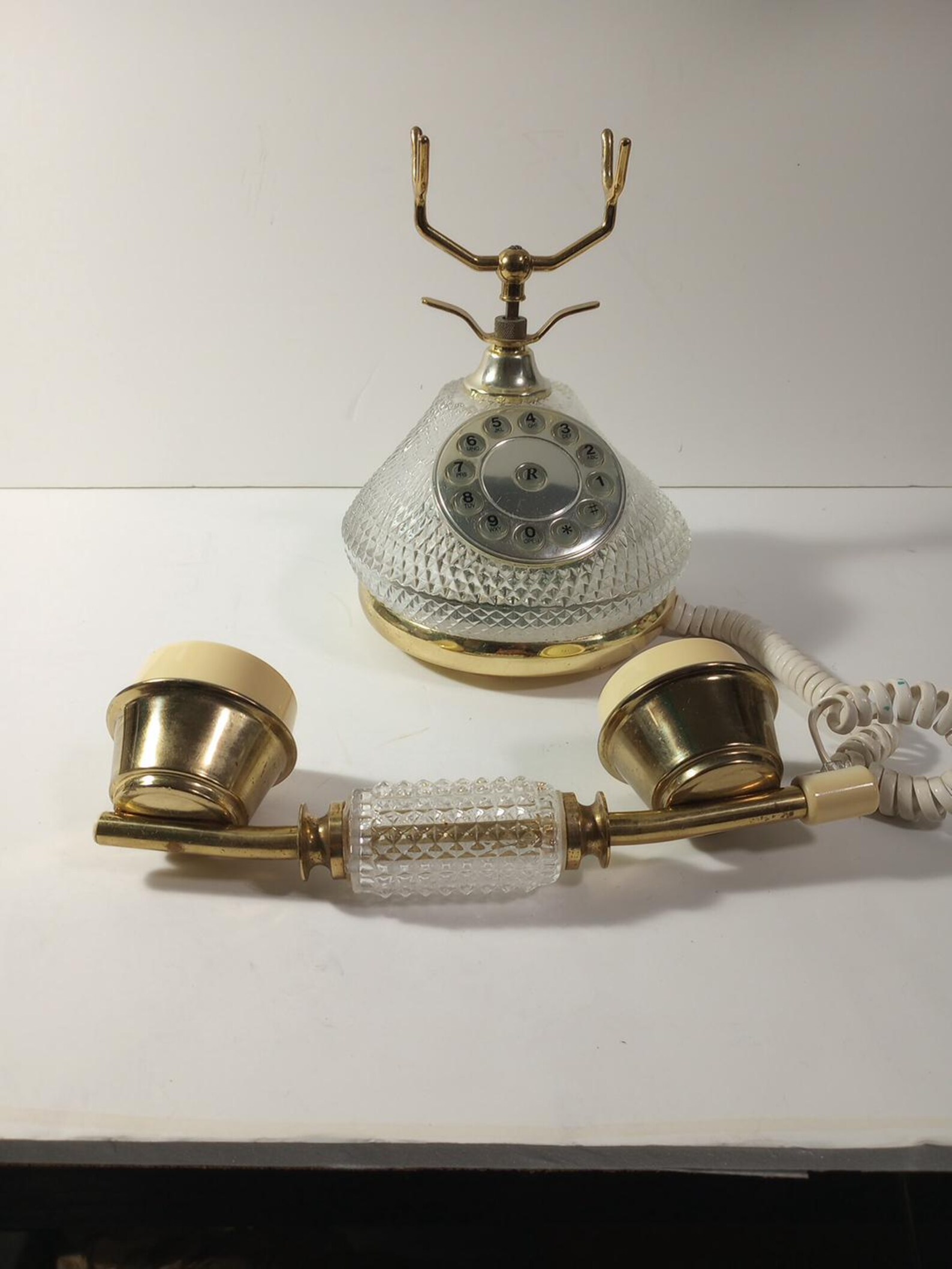 Vintage Telephone '90s Clear Crystal Push Button Dial - Etsy
