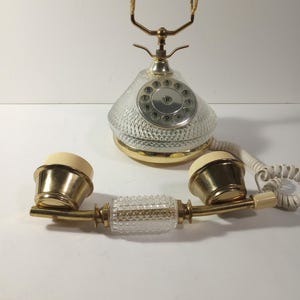 Vintage Telephone '90s Clear Crystal Push Button Dial - Etsy