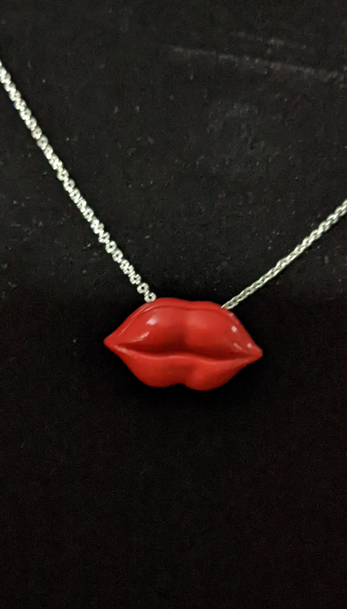 Ruby Red Lips Pendant - Etsy