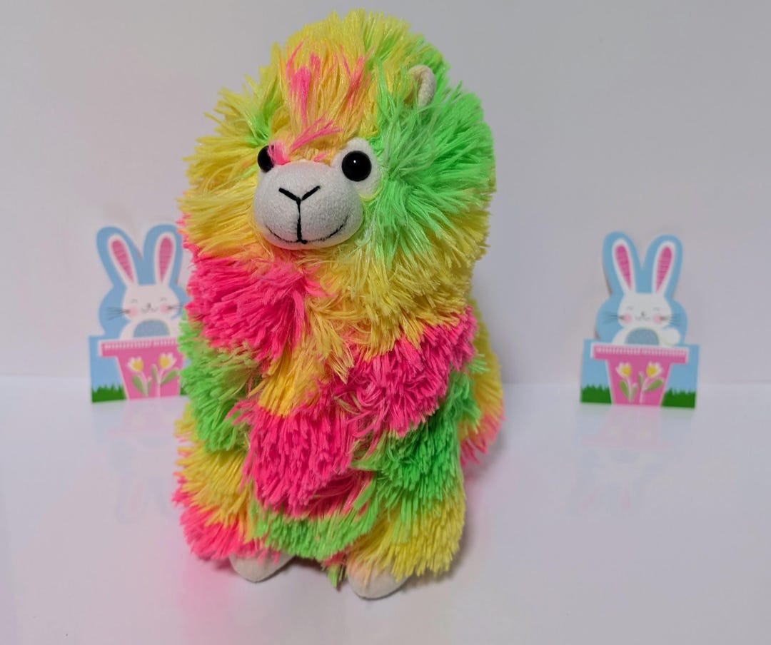 BMI Multicolored Llama Alpaca Plushie Soft 10" Fluffy Stuffed Animal - Etsy