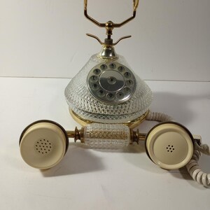 Vintage Telephone '90s Clear Crystal Push Button Dial - Etsy