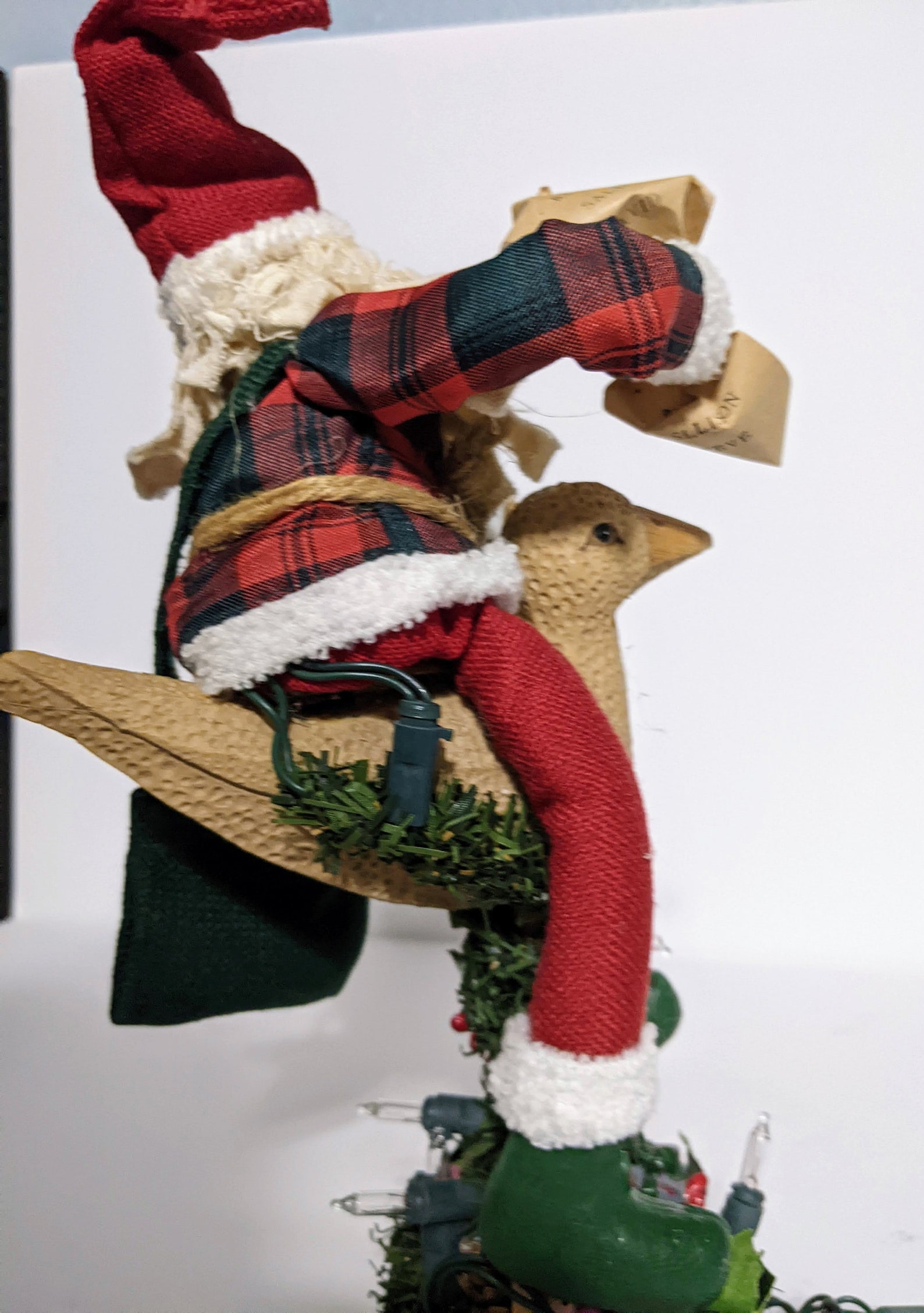 Santa Claus Riding the Christmas Goose Rare Vintage Playful Lighted ...