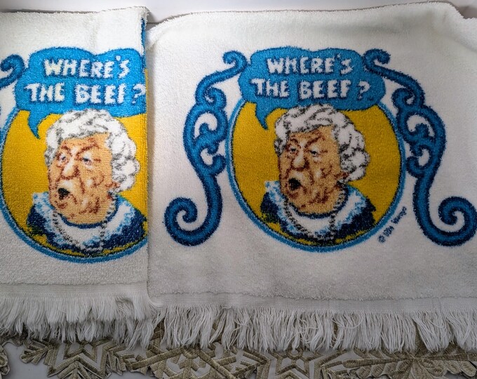 Vintage 1984 Wendy's "where's the Beef?" Hand Towel Set of 2 - Etsy