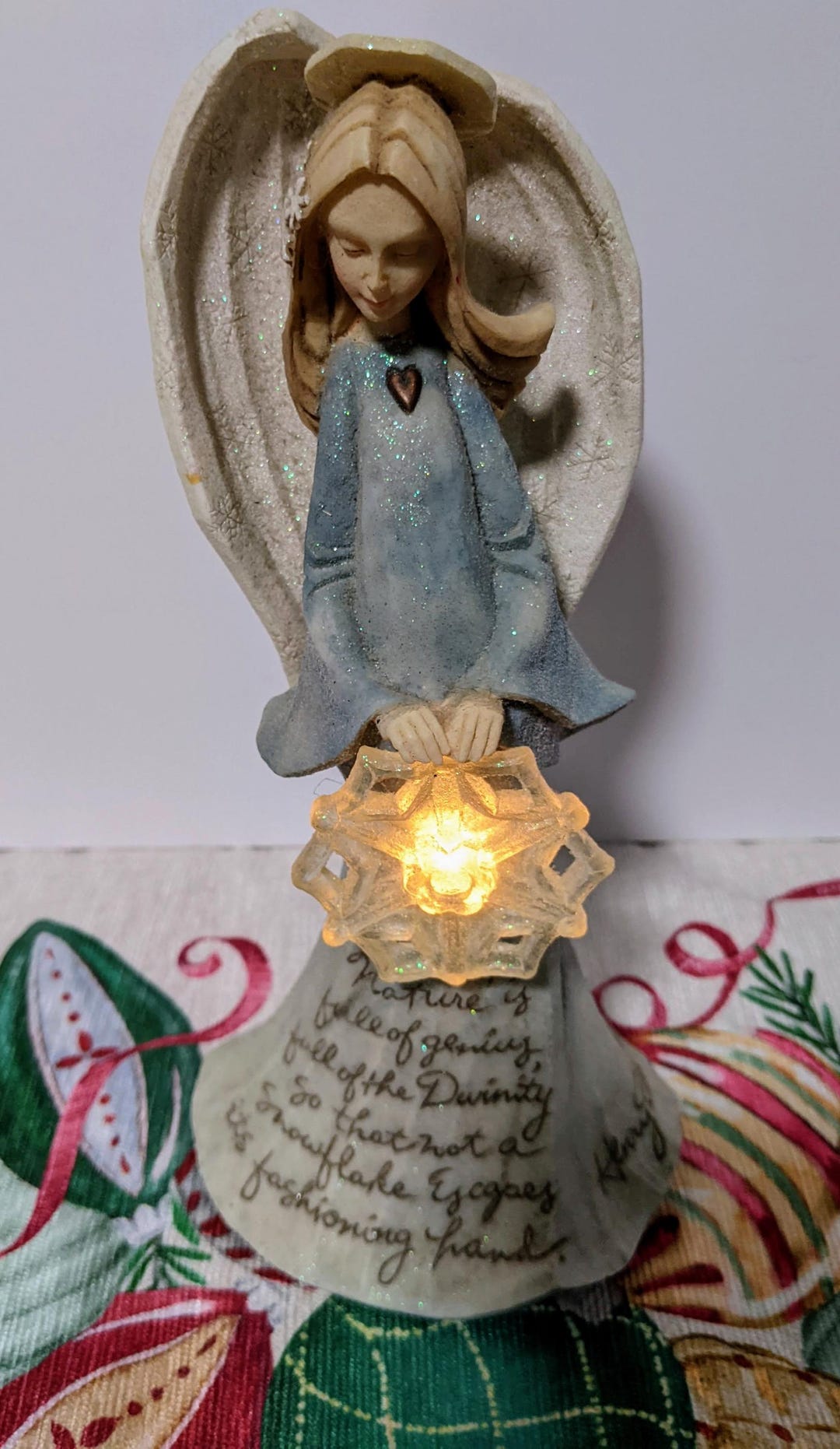 Enesco Foundations Lighted Angel Statue #112036 Nature by Henry David ...