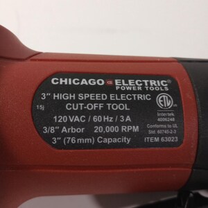 Chicago Electric 3-in Electric High Speed Cut off Tool - Etsy