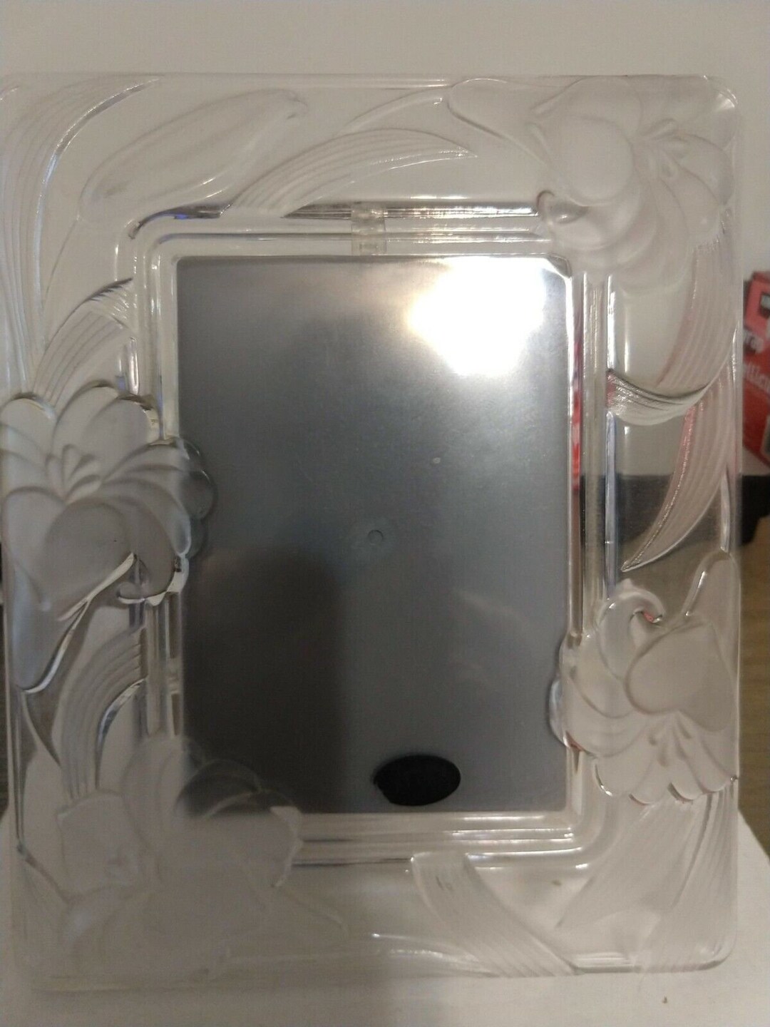 Vintage Photo Frame Etched Glass by Stuidos, 11"x9" Photo Frame Holds 5 ...