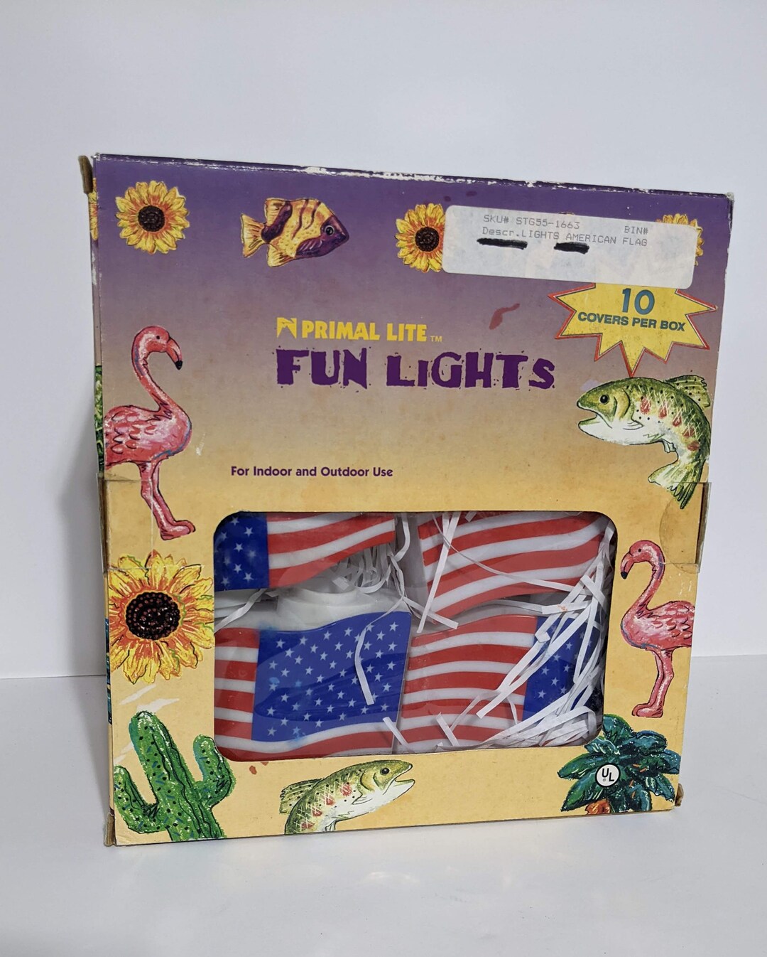 Fun Lights by Primal Lite American Flags 10 Covers Indoor/outdoor New ...