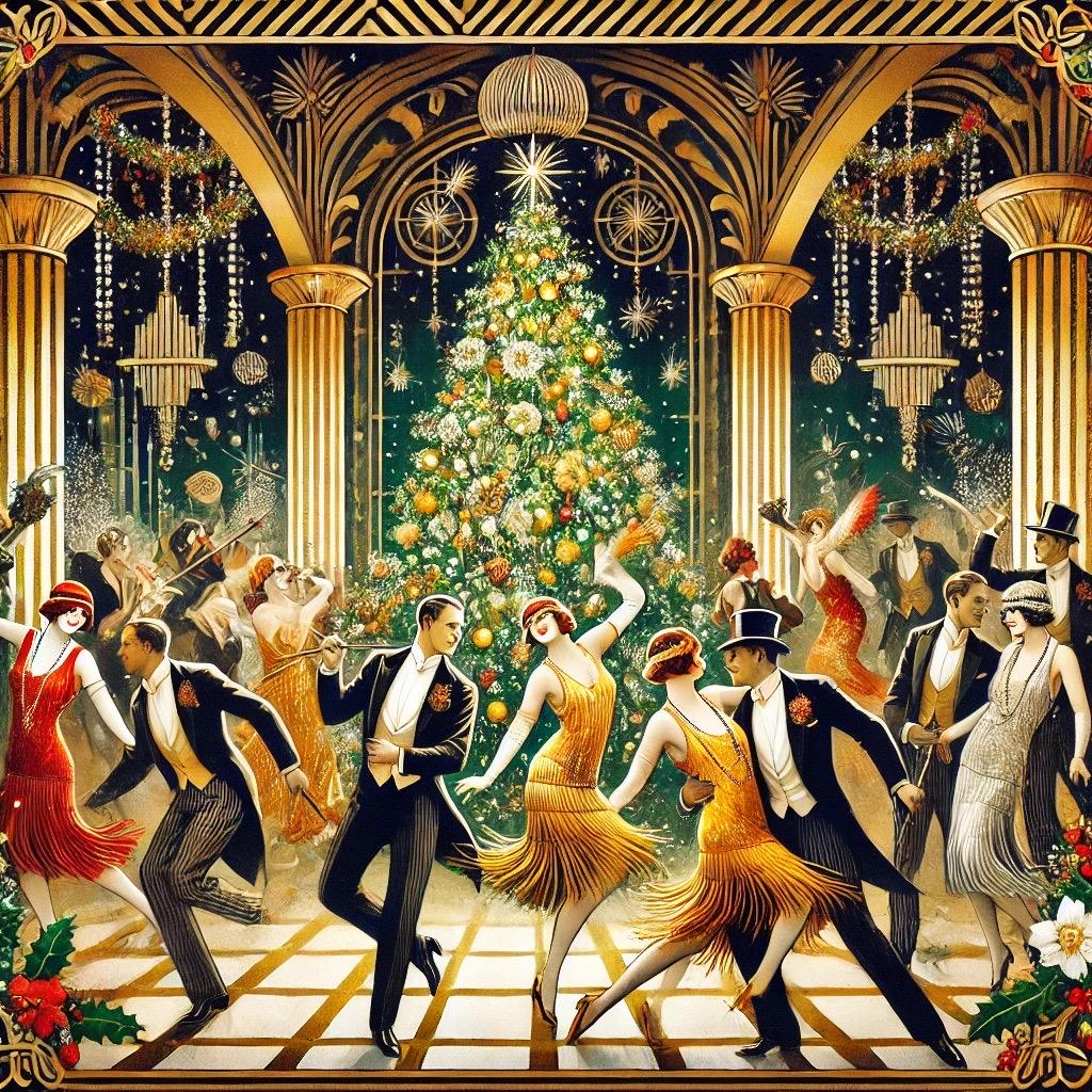 Vintage 1920s Christmas Card – Art Deco Elegance for Your Holiday ...