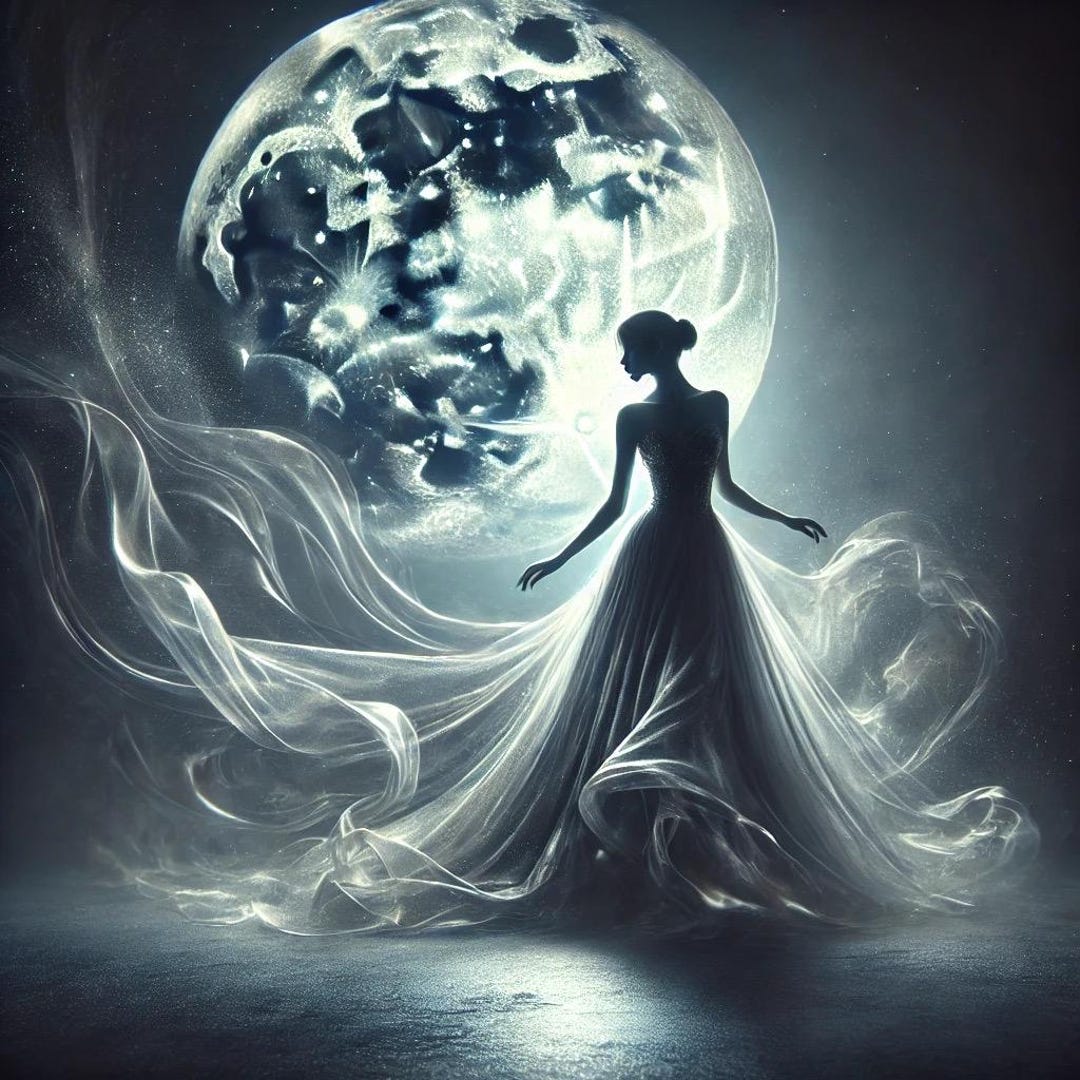 Silver Silhouette Under the Full Moon - Etsy