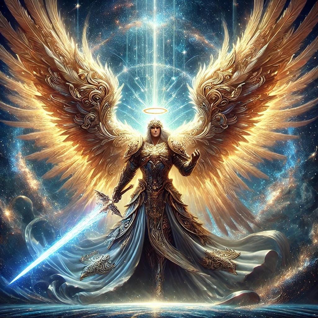 Majestic Archangel Digital Artwork - Divine Protection Strength - Etsy