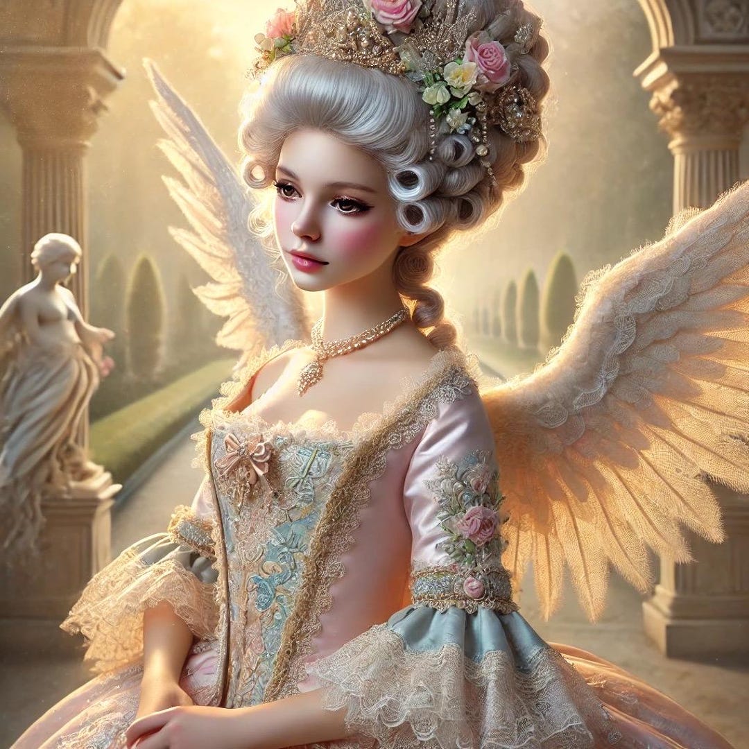 Ethereal Marie Antoinette Angel Art | Romantic Spiritual Digital ...