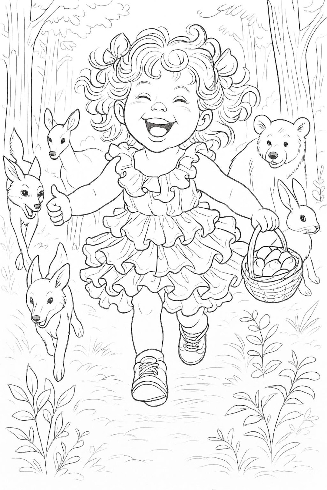 Forest of Joy” — Children’s Coloring Page | Digital Download - Etsy