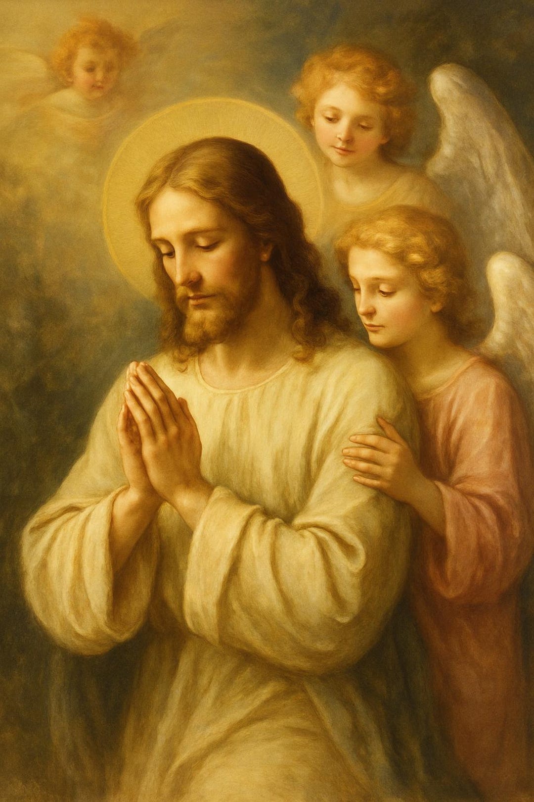 Instant Download – “jesus in Prayer With Angels” | Spiritual Christian ...