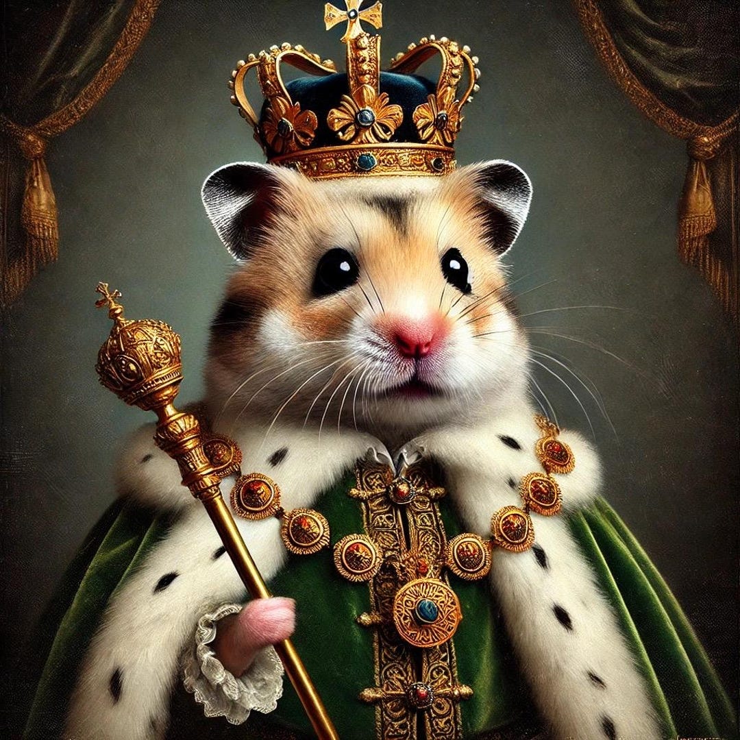 Regal Hamster King Portrait – Whimsical Digital Art Download - Etsy