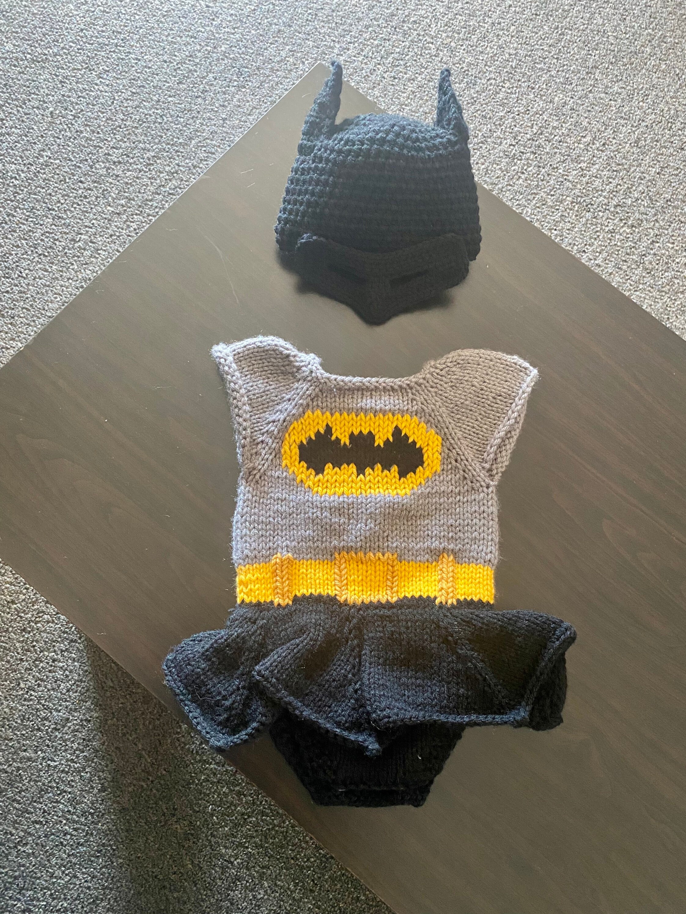 Baby Knitted Set Batman Inspired - Etsy