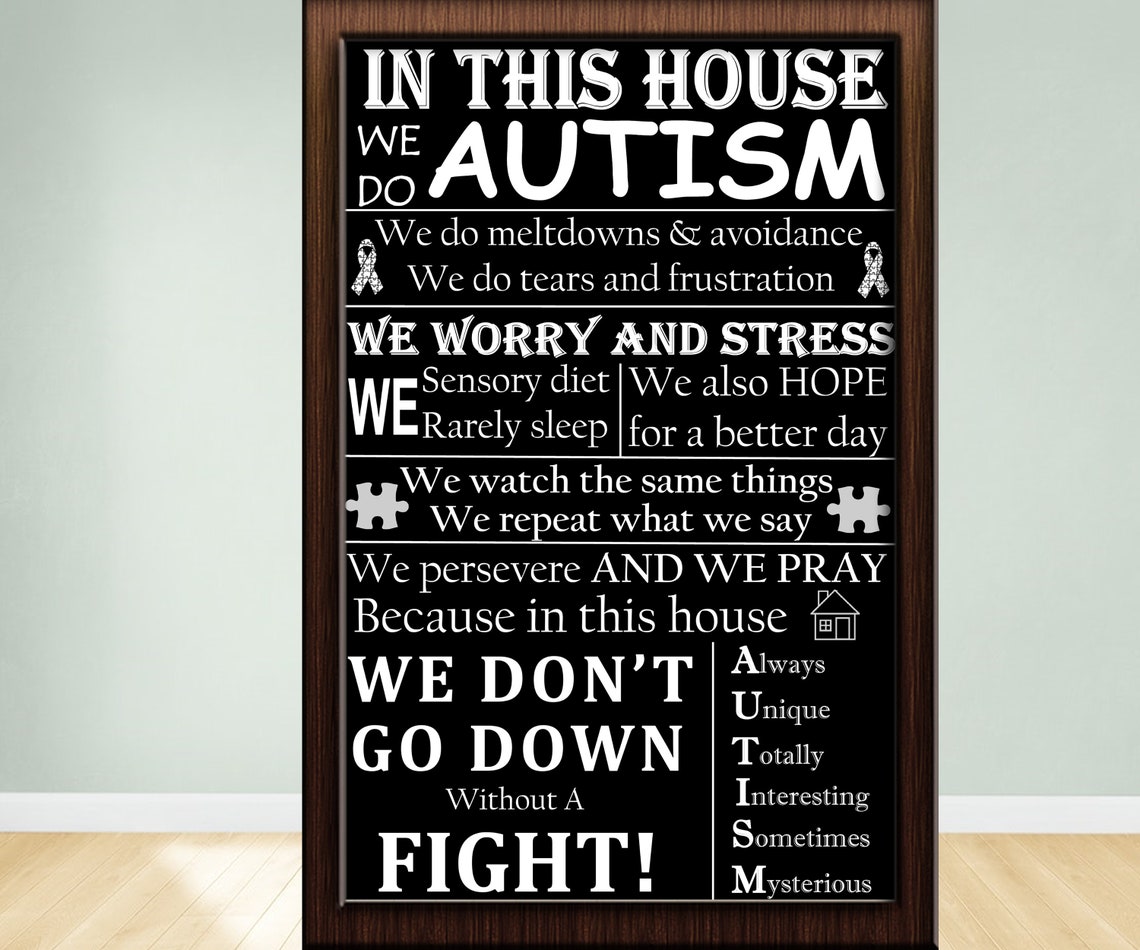 Autism Awareness - in This House We Do Autism - Wall Art - Autism ...