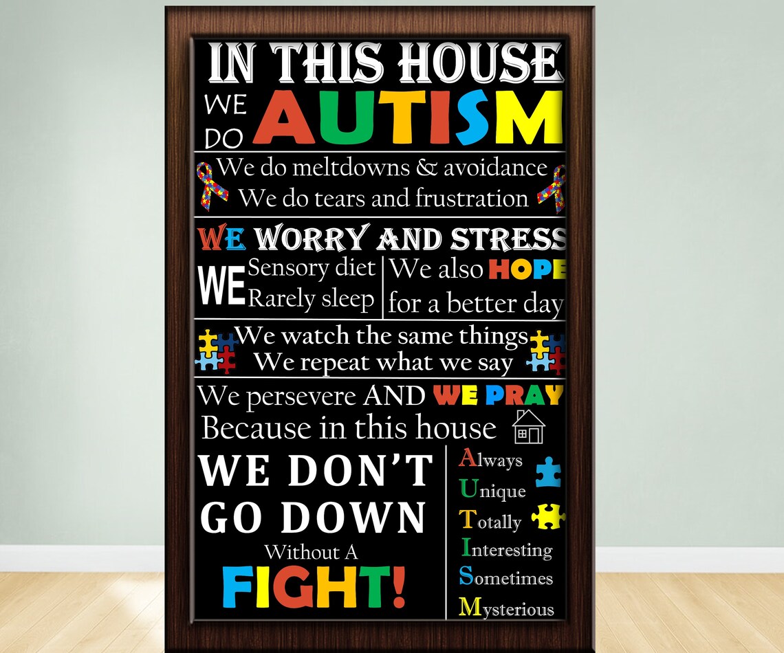 Autism Awareness - in This House We Do Autism - Wall Art - Autism ...