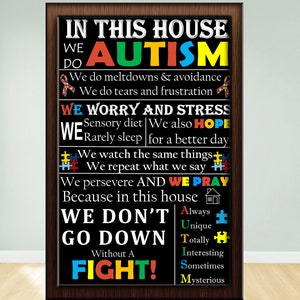 Autism Awareness - in This House We Do Autism - Wall Art - Autism ...