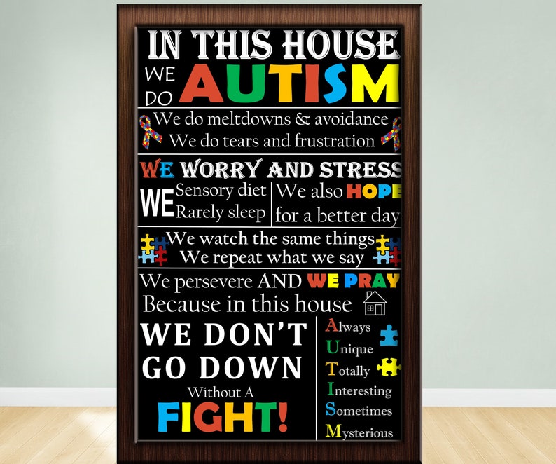Autism Awareness in This House We Do Autism Wall Art - Etsy