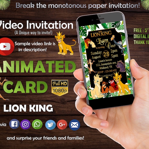 Lion King Invitation - Etsy