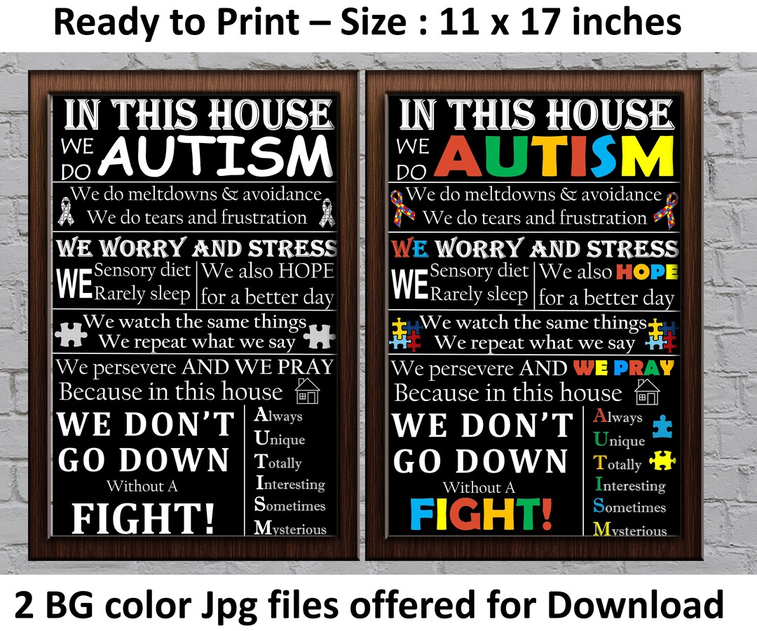 Autism Awareness - in This House We Do Autism - Wall Art - Autism ...