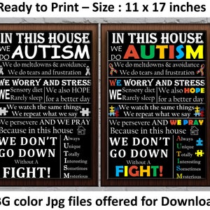 Autism Awareness - in This House We Do Autism - Wall Art - Autism ...