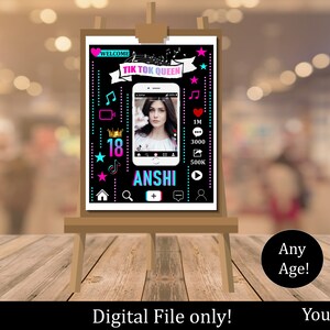 Tik Tok Poster - Birthday Party Welcome Sign - Musical Welcome Sign ...