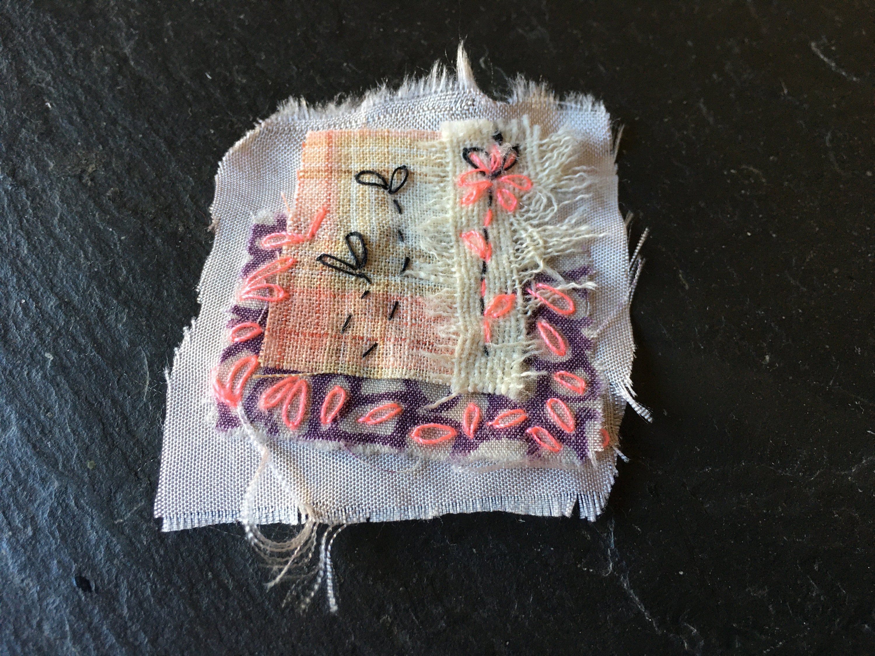 1 Mini boro scrap patches textile fabric art kantha sashiko | Etsy