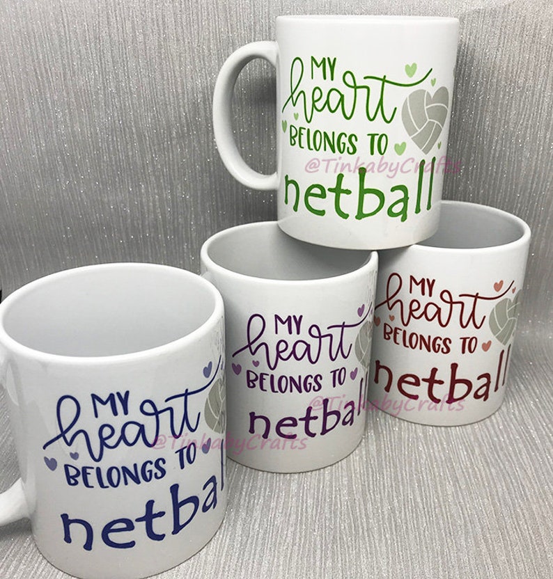 Love Netball Mug my Heart Belongs to Netball Bib Position - Etsy