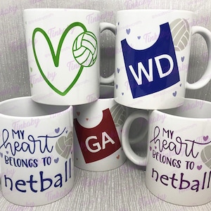 Love Netball Mug my Heart Belongs to Netball Bib Position Wing Attack ...