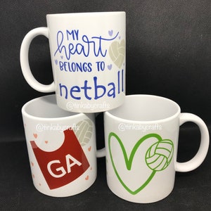 Love Netball Mug my Heart Belongs to Netball Bib Position Wing Attack ...