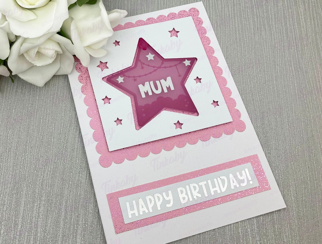 Tarjeta de feliz cumpleaños para mamá en capas hecha a mano con ...