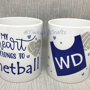 Love Netball Mug my Heart Belongs to Netball Bib Position Wing Attack ...