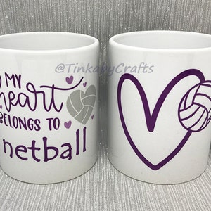 Love Netball Mug my Heart Belongs to Netball Bib Position Wing Attack ...