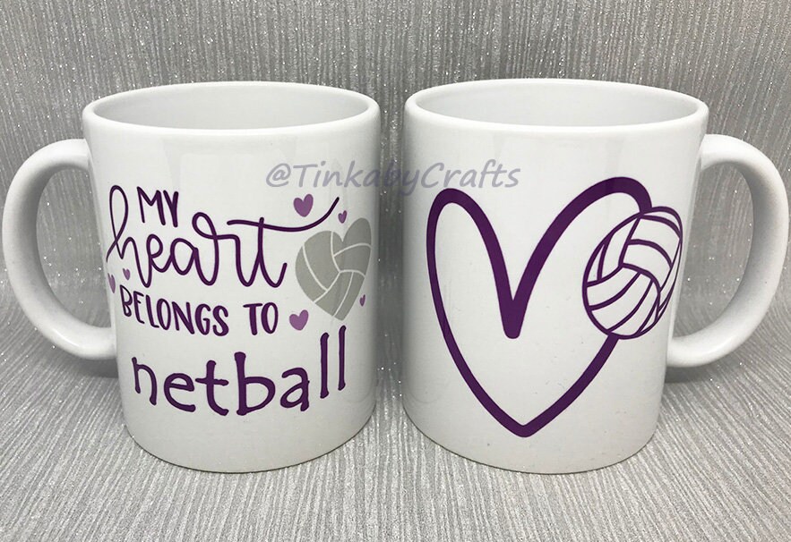 Love Netball Mug my Heart Belongs to Netball Bib Position - Etsy