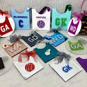 Netball Bib Position Mirror Hanging Ornament - Etsy