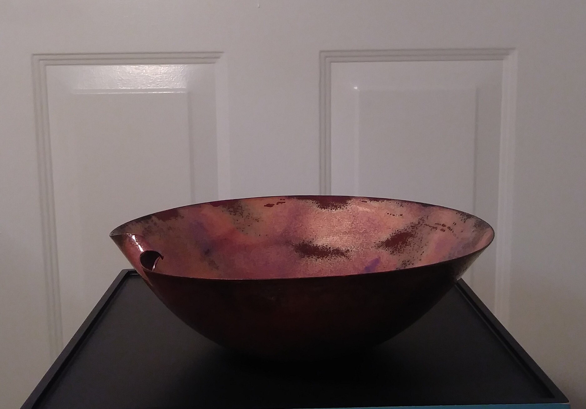Copper Enamel Serving Bowl Made by Artist Barbara Culp. - Etsy