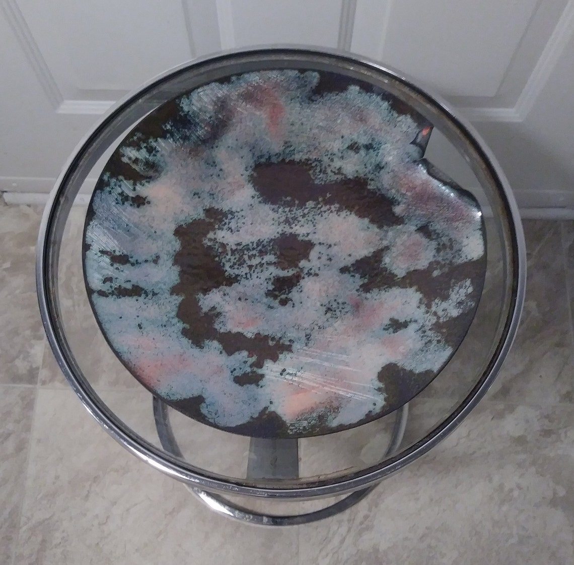 Copper Enamel Serving Platter Made by Artist Barbara Culp. - Etsy