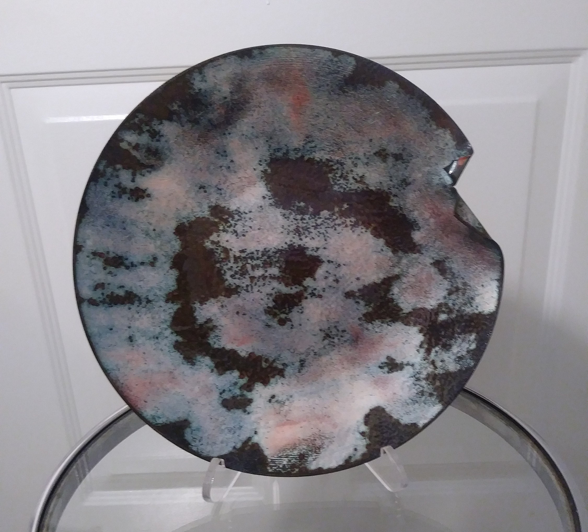 Copper Enamel Serving Platter Made by Artist Barbara Culp. - Etsy