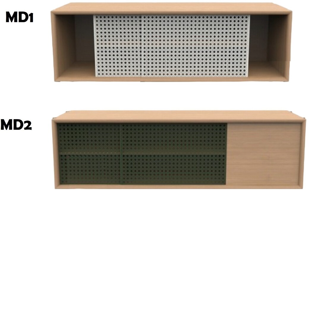 All Unfinished MDF Construction Floating Cabinet With Sliding Doors ...