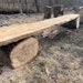 Outdoor Wooden Bench Live Edge Natural Slab Rough Cut on 2 Supports ...